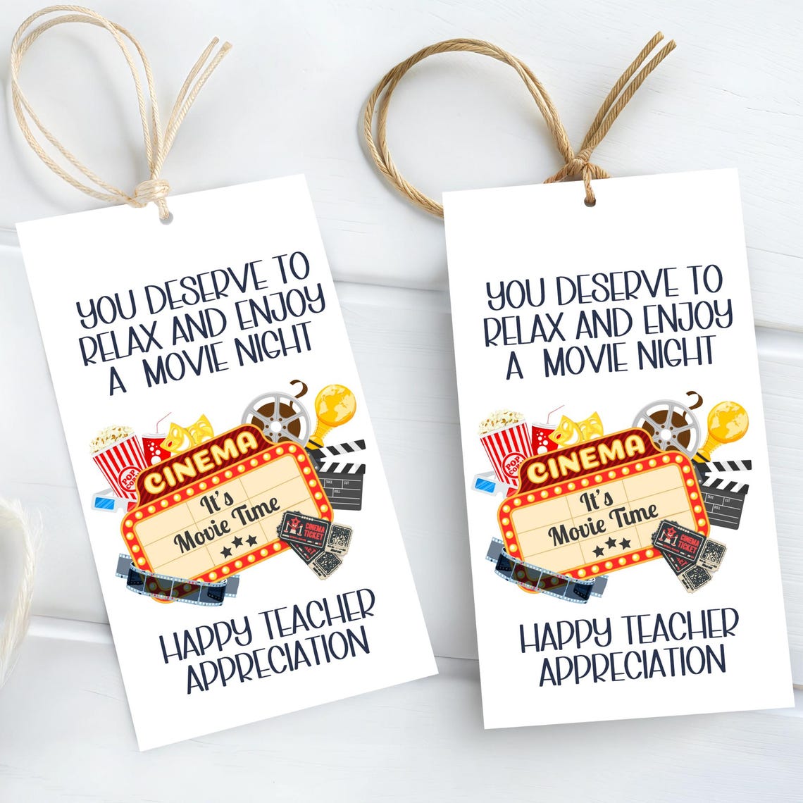 Printable Movie Appreciation You Deserve a Movie Night Gift Tag ...