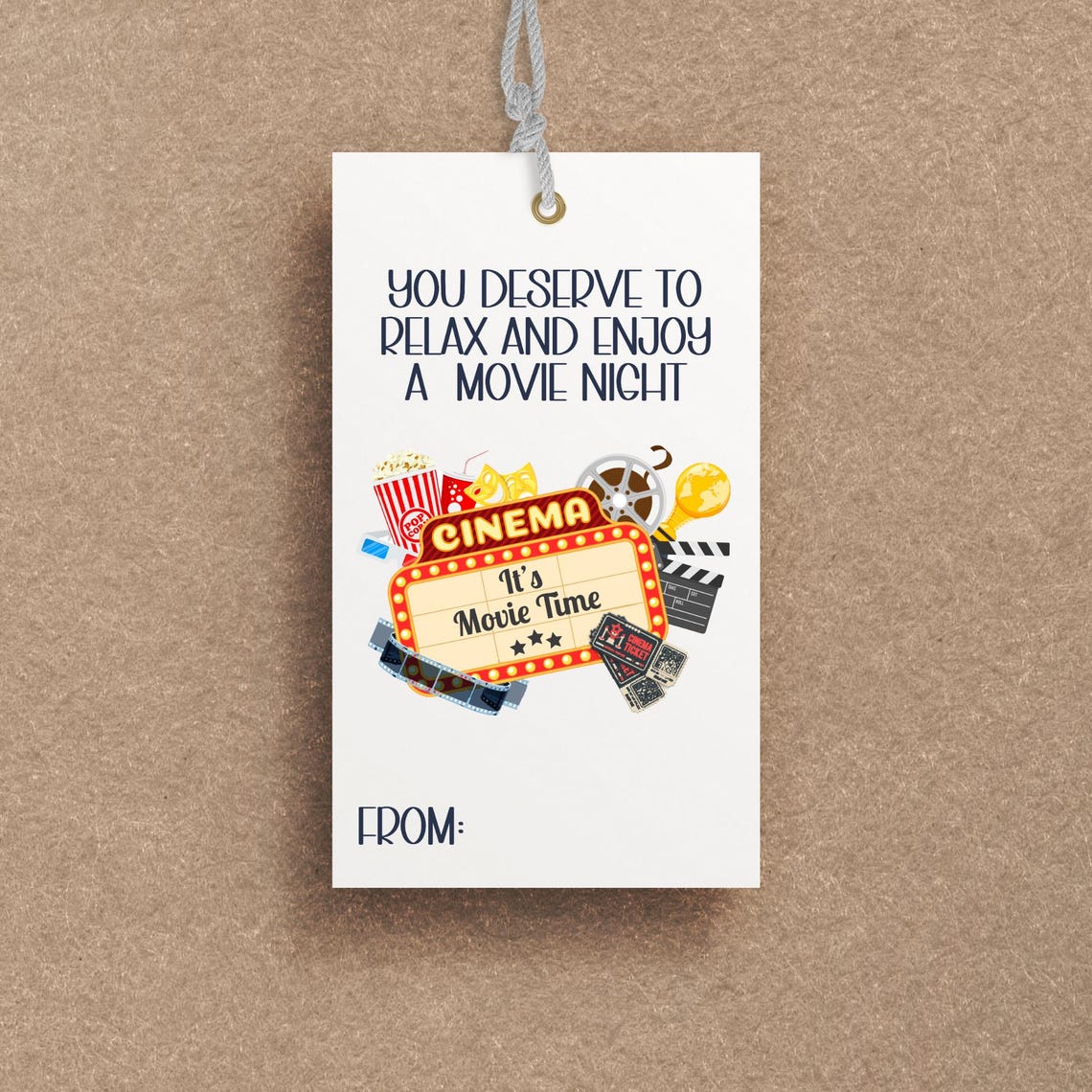 Printable Movie Appreciation You Deserve a Movie Night Gift Tag ...