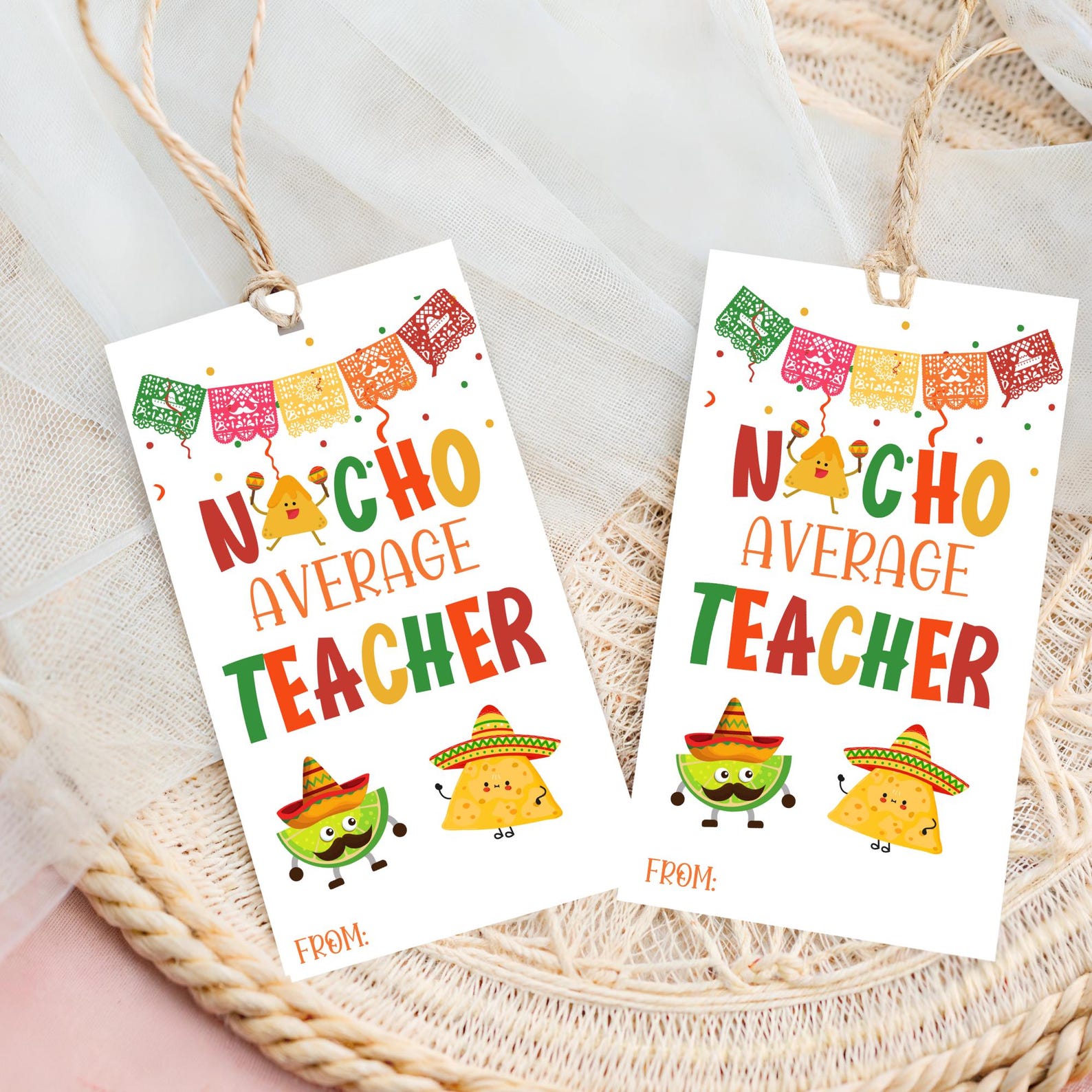 Nacho Average Teacher Thank You Gift Tag Teacher Staff Appreciation ...