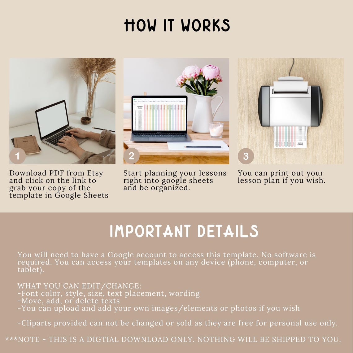 Editable Teacher Weekly Lesson Plans Google Sheets Digital Template ...