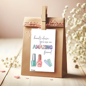 Nail Polish Teacher Appreciation Staff Gift Tag, Printable Mani Pedi ...