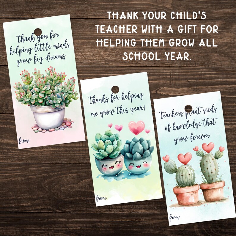 Printable Thank You for Helping Me Grow Gift Tag Teacher Appreciation ...