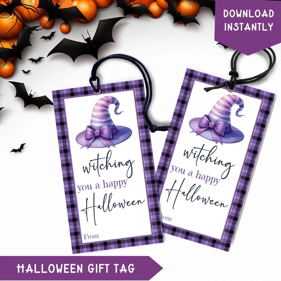 Printable Halloween Gift Tags Halloween Party Favor Tags, Trick or ...
