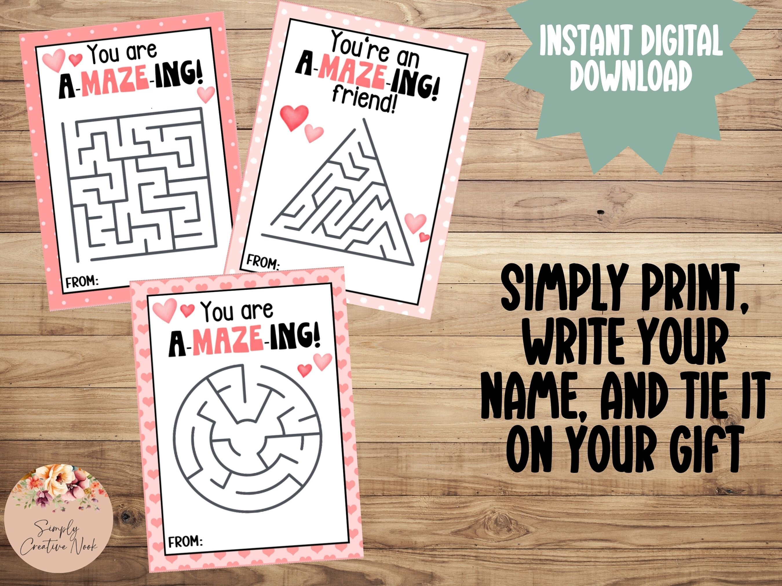 Valentine's Day Cards for Kids, Printable Valentine Tags for Classroom ...