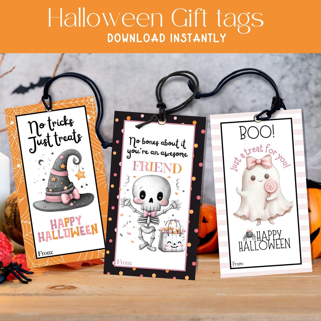 Printable Halloween Gift Tags for Classmates Halloween Party Favor Tags ...