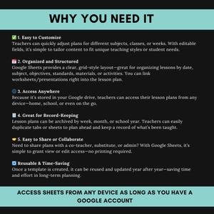 Editable Teacher Weekly Lesson Plans Google Sheets Digital Template ...