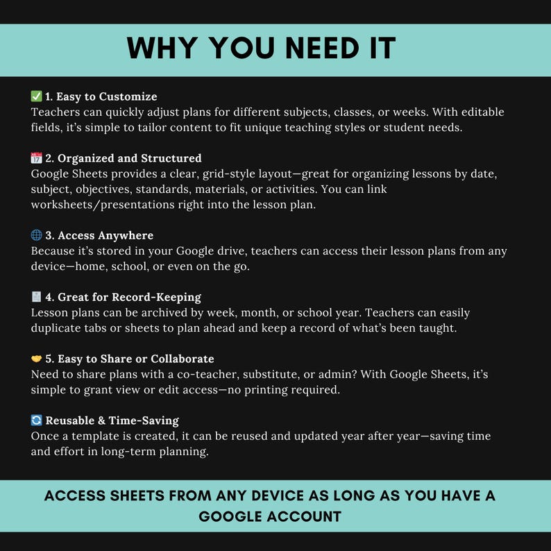 Editable Teacher Weekly Lesson Plans Google Sheets Digital Template ...