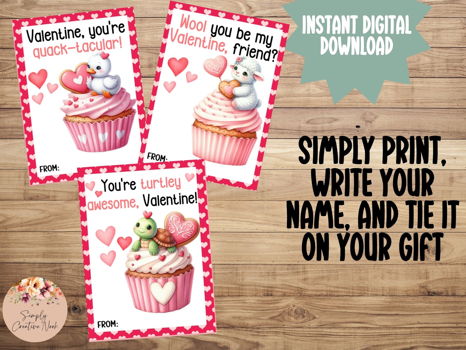 Valentine's Day Cards for Kids, Printable Valentine Tags for Classroom ...