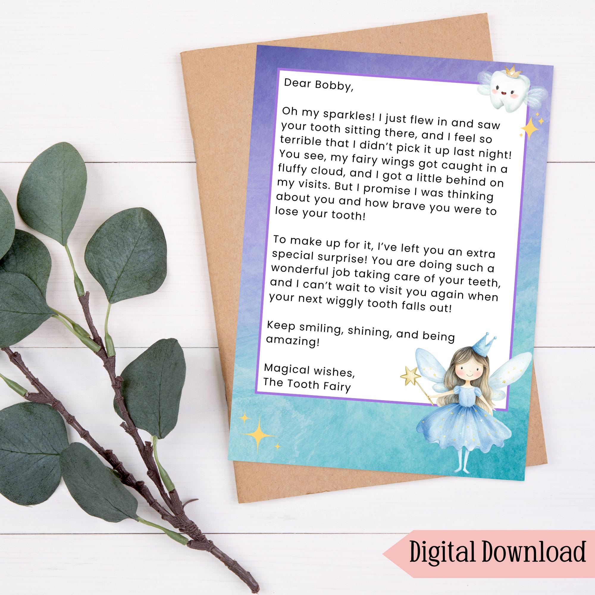 Editable Tooth Fairy Apology Note Printable Letter for Kids Boy Girl ...