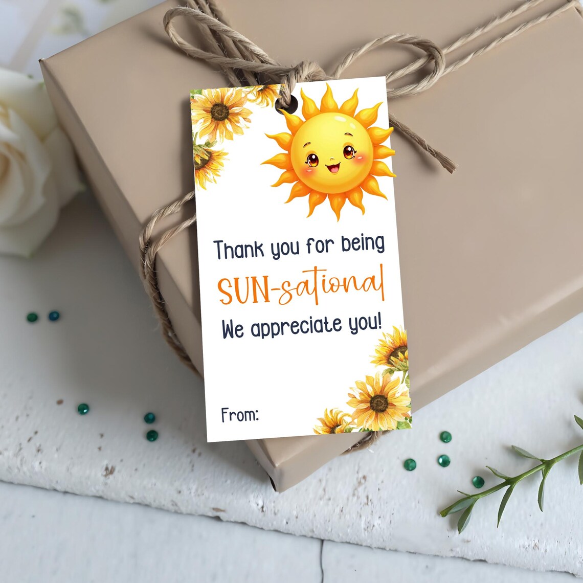 Thank You Sun-sational Teacher Appreciation Gift Tags Sunshine School's ...