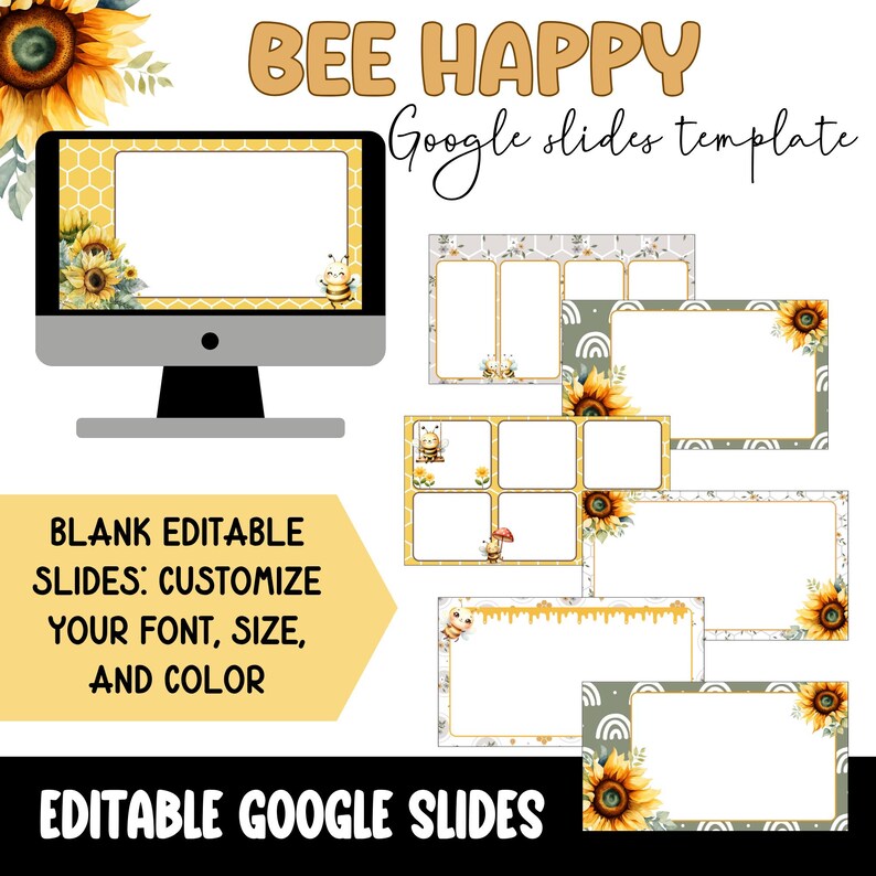 Editable Bee Themed Google Slides Template Bee Themed Powerpoint ...