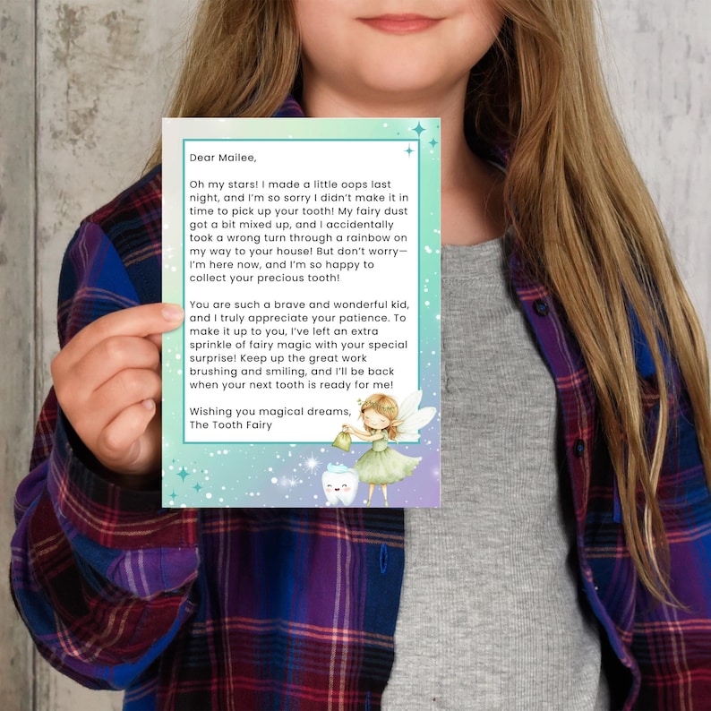 Editable Tooth Fairy Apology Note Official Fairy Letter Missed Visit ...