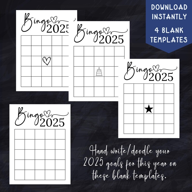 2025 Bingo Card New Years Bingo Vision Board New Years Resolution ...