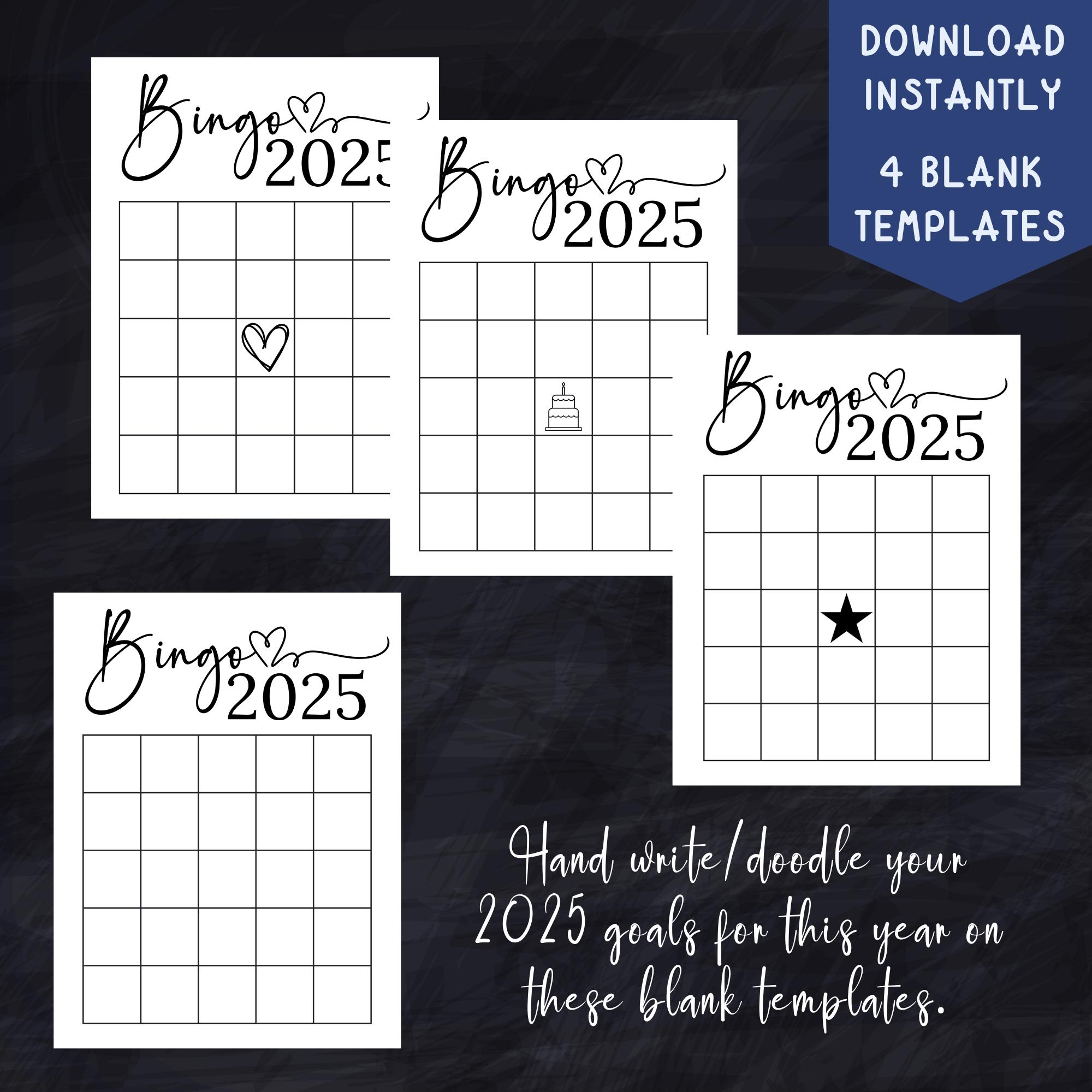 2025 Bingo Card New Years Bingo Vision Board New Years Resolution ...