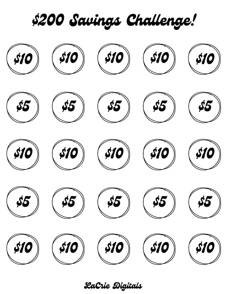 200 Money-savings Challenge| Savings Challenge| Money Challenge ...