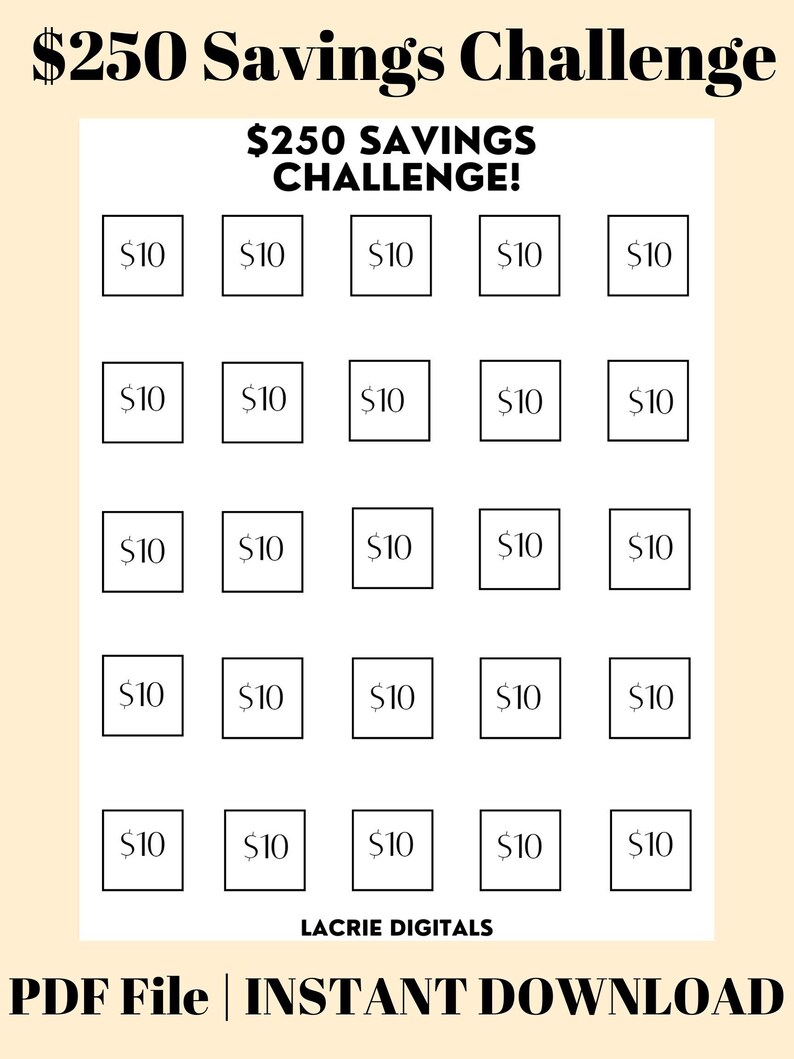 250 Money-savings Challenge| Savings Challenge| Money Challenge ...