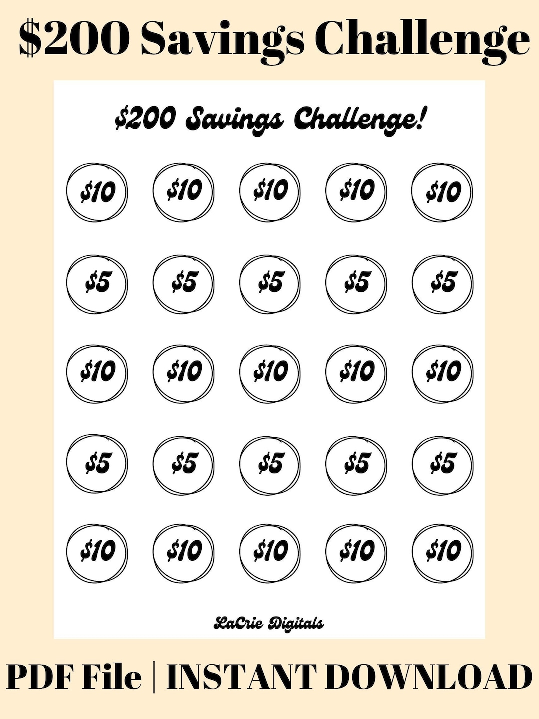 200 Money-savings Challenge| Savings Challenge| Money Challenge ...
