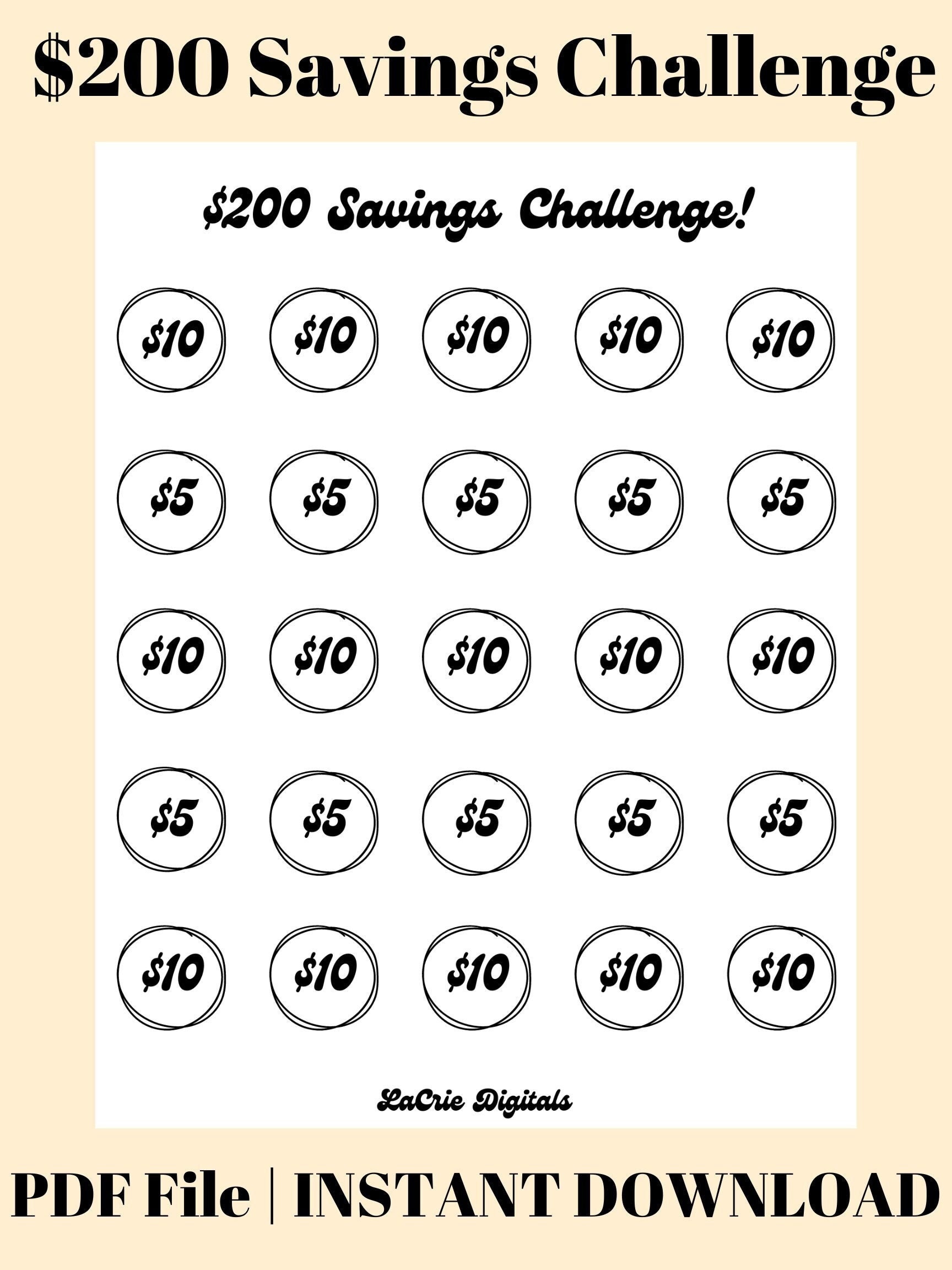 200 Money-savings Challenge| Savings Challenge| Money Challenge ...
