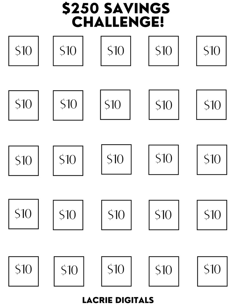 250 Money-savings Challenge| Savings Challenge| Money Challenge ...