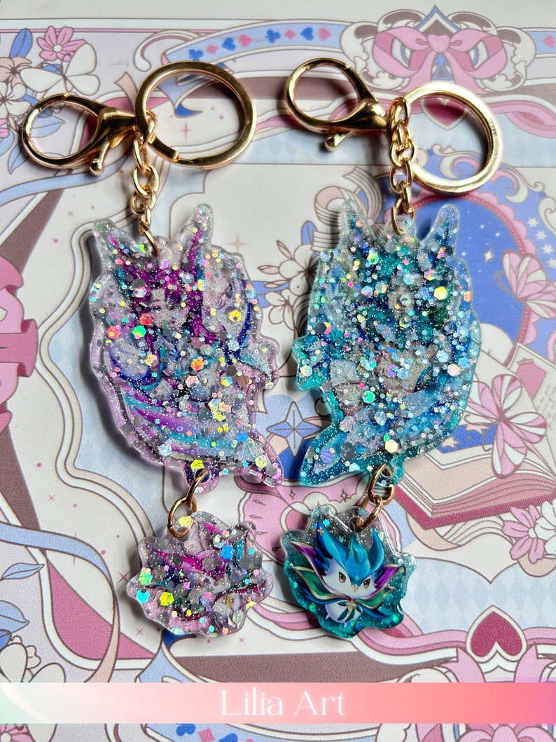 Liliaartshop Rakan & Xayah Star Guardian Acrylic Key Chain League of ...