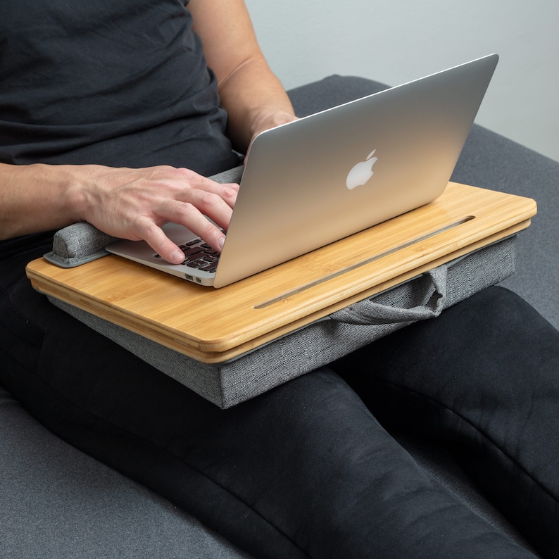 Adjustable Lap Laptop Desk With Cushion Pillow, Fits up to 15.6 Laptop ...
