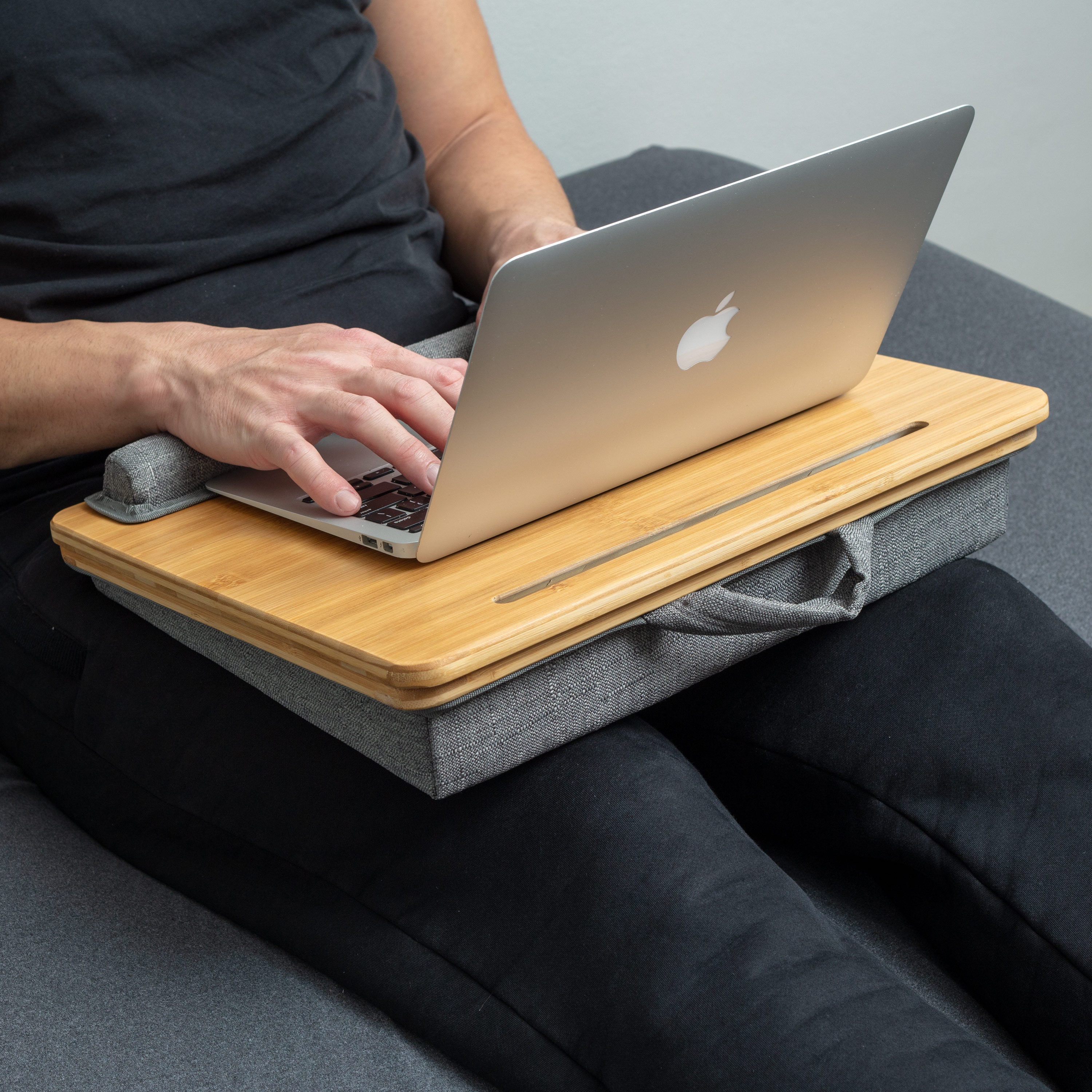 Adjustable Lap Laptop Desk With Cushion Pillow, Fits up to 15.6 Laptop ...