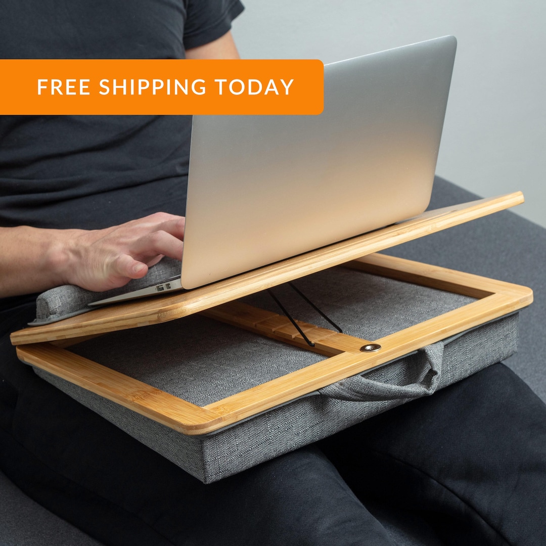 Adjustable Lap Laptop Desk With Cushion Pillow, Fits up to 15.6 Laptop ...