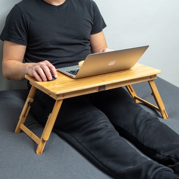 Wood Lap Desk Foldable Laptop Stand Breakfast Serving Tray Laptop Bed Tray Adjustable Legs Laptop Table Portable Storage Drawers Desk Etsy