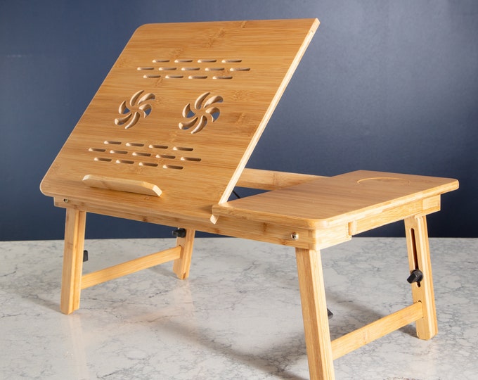 Wood Lap Desk, Foldable Laptop Stand, Breakfast Serving Tray, Laptop ...