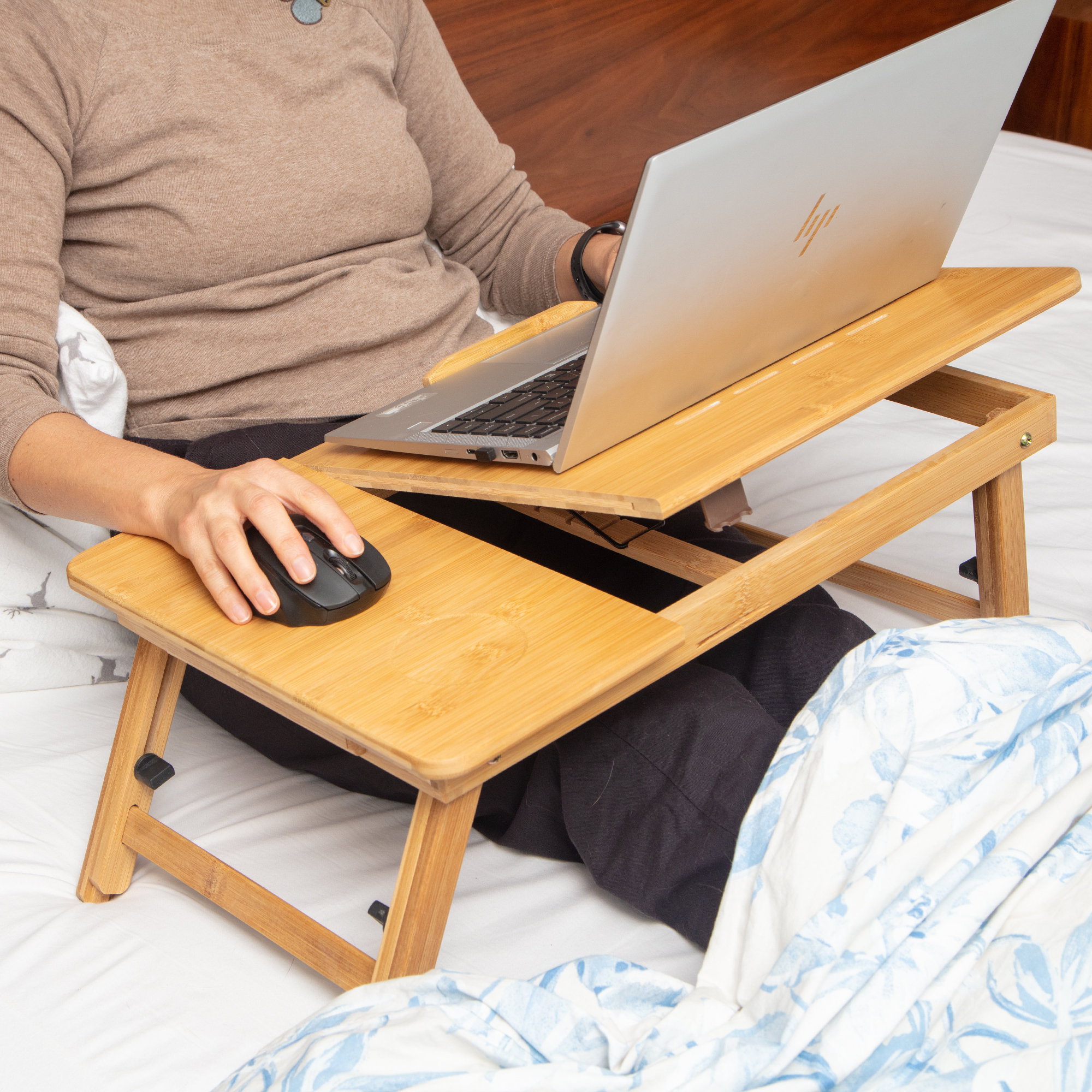 Wood Lap Desk, Foldable Laptop Stand, Breakfast Serving Tray, Laptop ...
