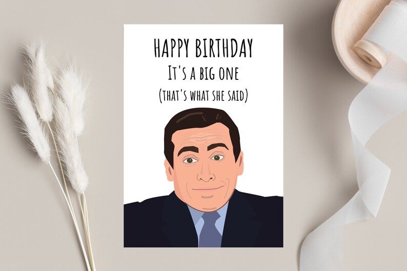 Printable the Office Michael Scott Funny Birthday Card | Instant ...