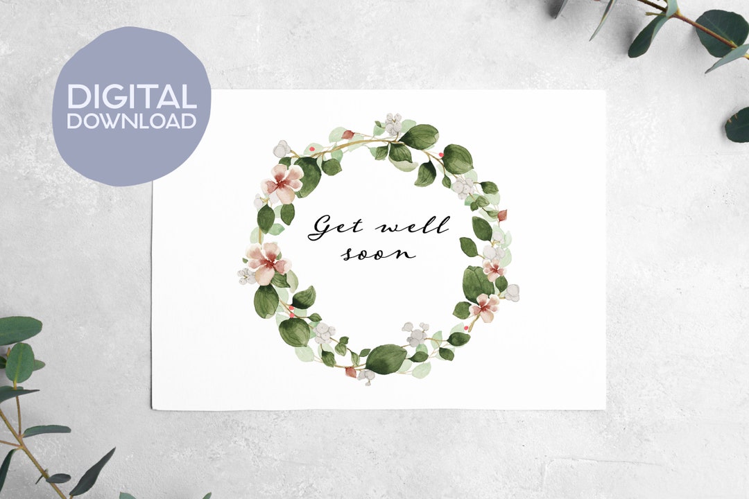 Printable Get Well Soon Card | Digital Download | Feel Better Printable ...