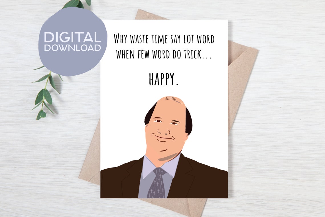 Printable the Office Few Word Do Trick | Instant Download | Funny Kevin ...