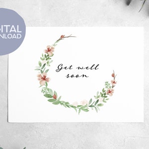 Printable Get Well Soon Card | Digital Download | Feel Better Printable ...