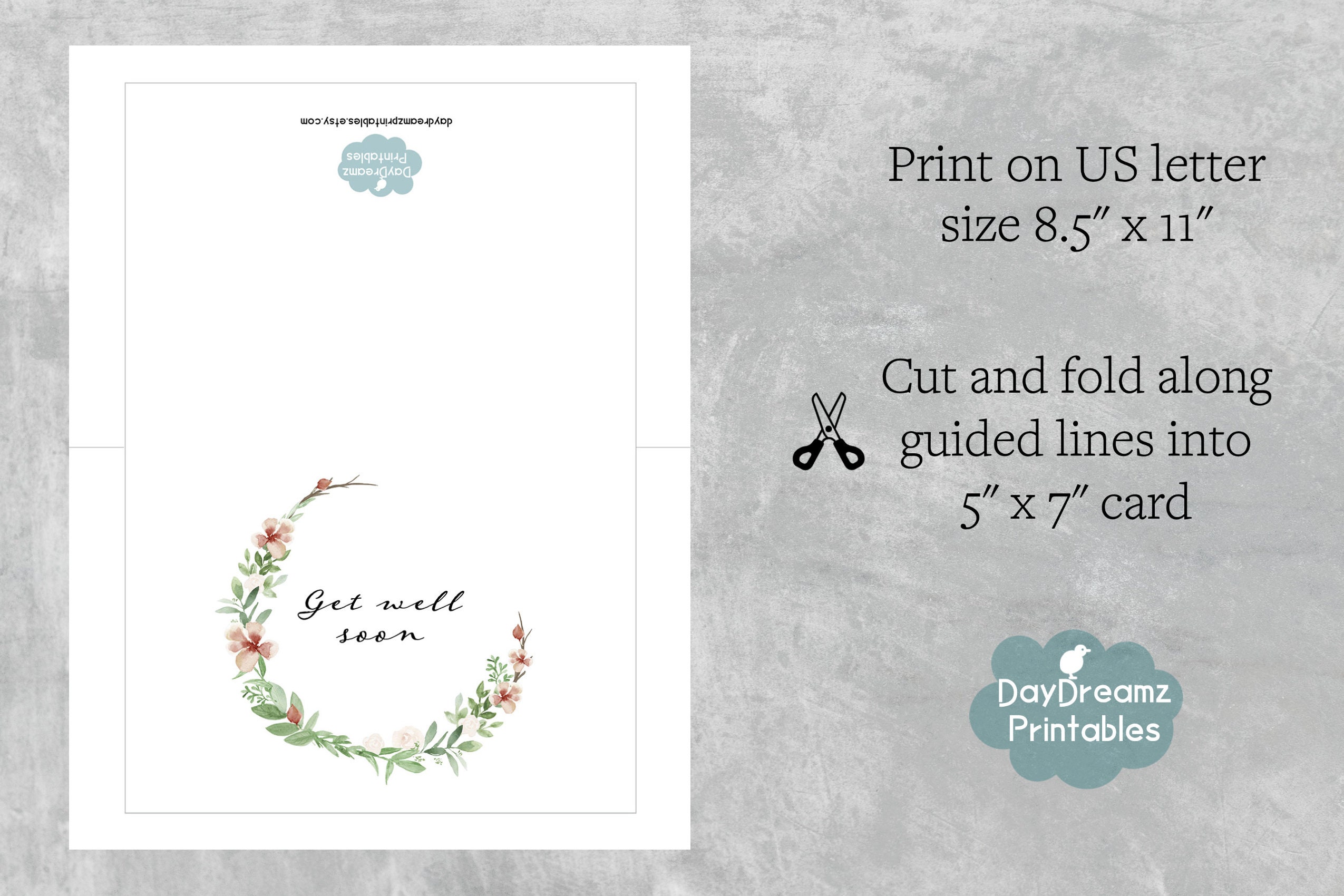 Printable Get Well Soon Card | Digital Download | Feel Better Printable ...