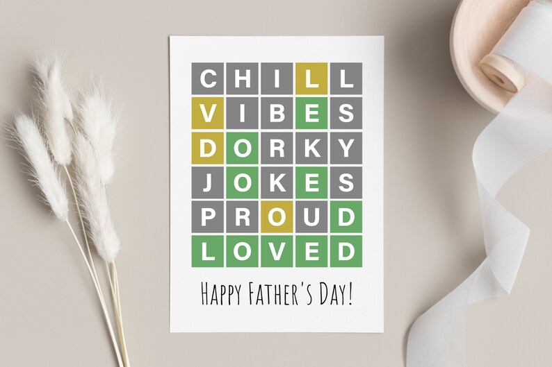 Printable Wordle Theme Father's Day Card | Instant Download | Trendy ...