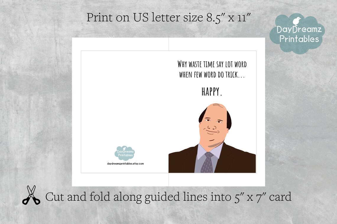 Printable the Office Few Word Do Trick | Instant Download | Funny Kevin ...