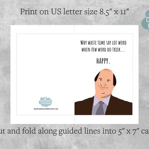 Printable the Office Few Word Do Trick | Instant Download | Funny Kevin ...