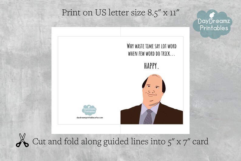 Printable the Office Few Word Do Trick | Instant Download | Funny Kevin ...