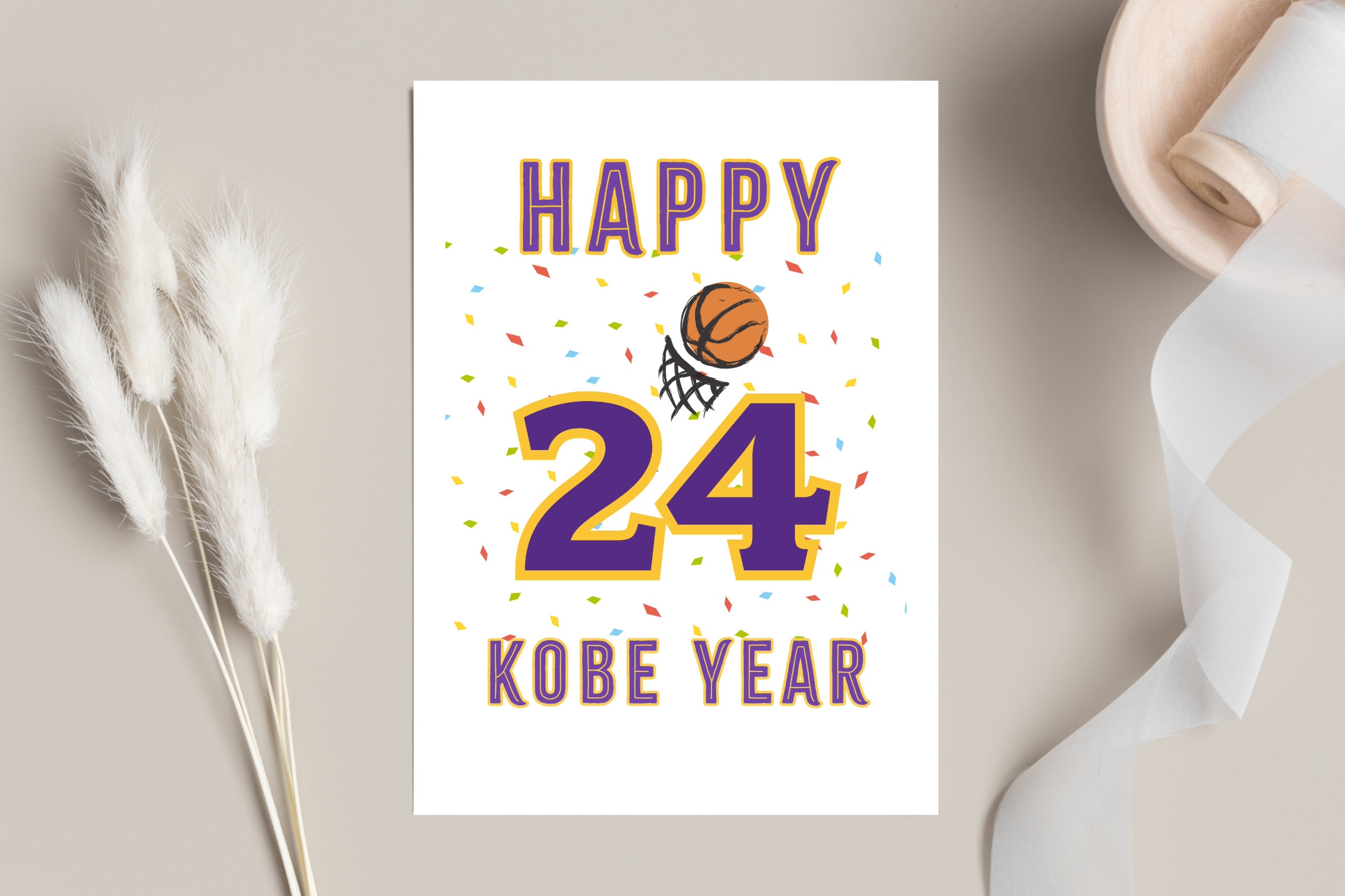 Printable Happy 24th Kobe Year Birthday Card | Instant Download | It's ...