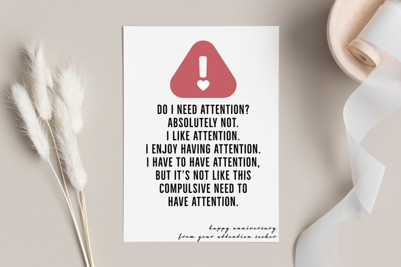 Printable the Office Theme Attention Seeker Anniversary Card | Instant ...