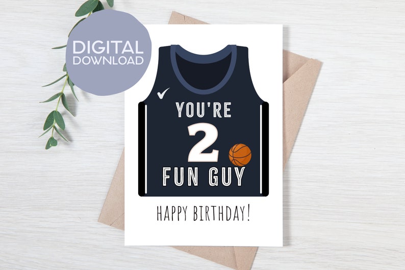 Printable Kawhi Leonard Jersey Fun Guy Happy Birthday Card | Instant ...