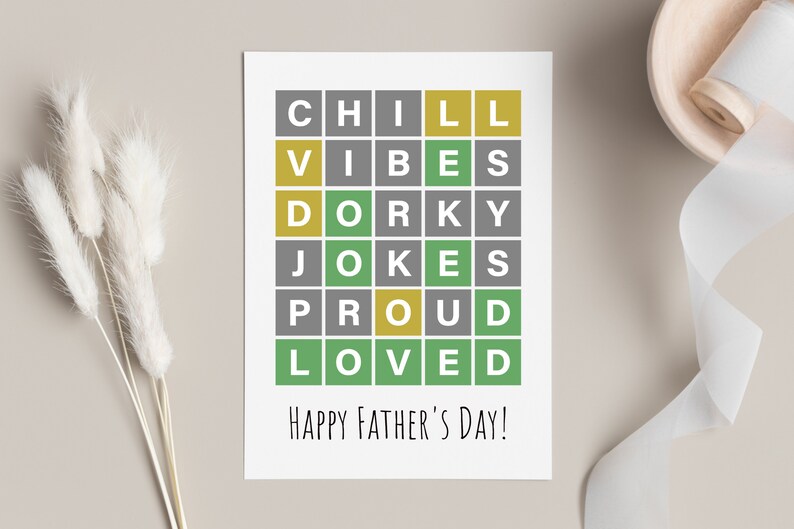 Printable Wordle Theme Father's Day Card Instant - Etsy