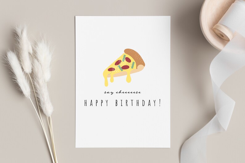 Printable Say Cheese Happy Birthday Card | Instant Digital Download ...
