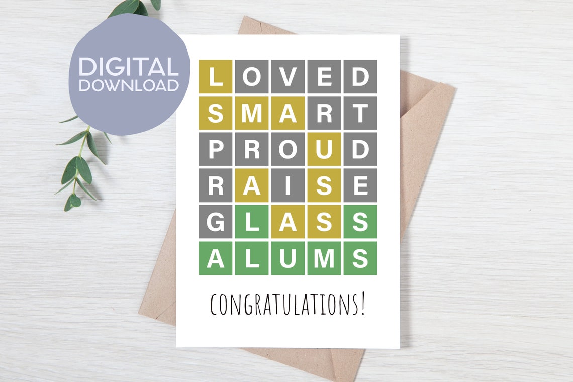 Printable Wordle Themed Happy Graduation Card | Instant Download ...