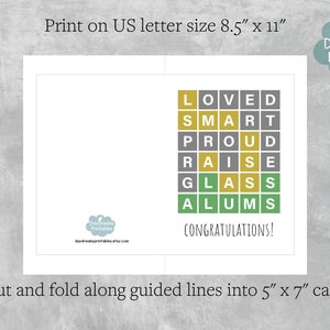 Printable Wordle Themed Happy Graduation Card | Instant Download ...