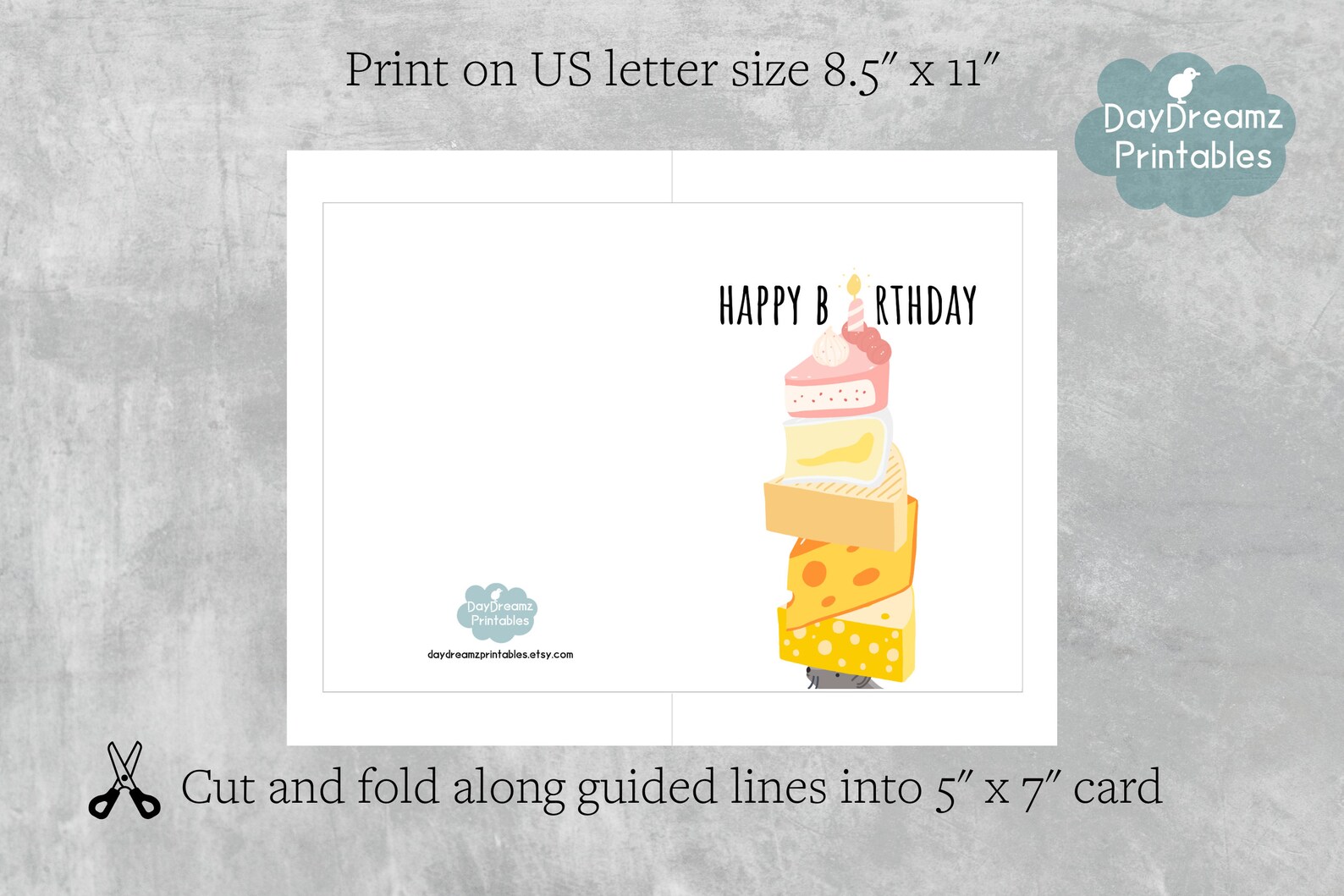 Printable Ratatouille Theme Mouse & Cheese Birthday Card | Instant ...