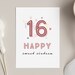 Printable Sweet 16 Birthday Card for Girl | Instant Download | Special ...