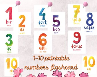 Back to School Printable Numbers Flashcards in Spanish, Numbers ...