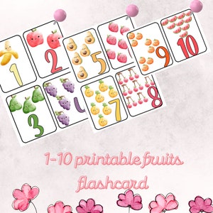 1-10 Printable Flashcards - Etsy